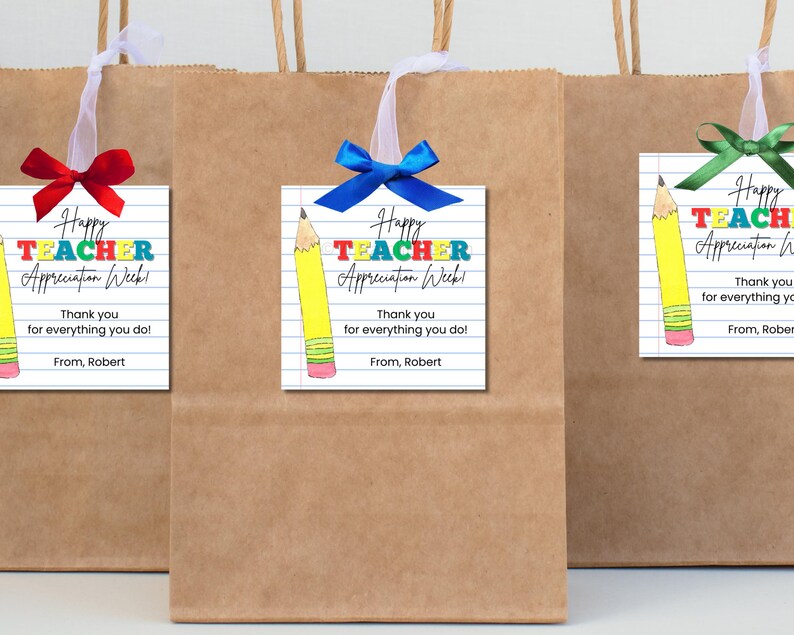 Pencil Gift Tags - Teacher Appreciation Tags End of School Year Thank ...