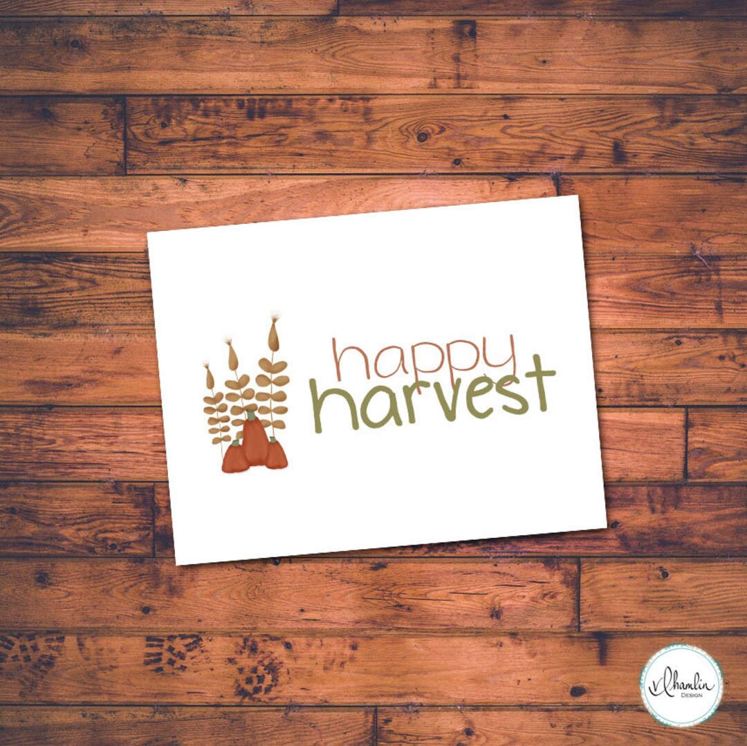 Happy Harvest, Card, Printable, Thanksgiving Cards, Harvest, Greetings ...