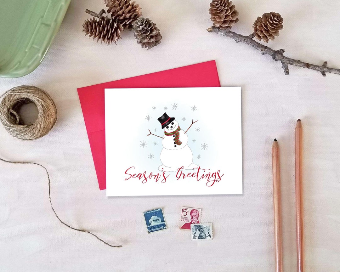 Personalized Snowman Cards Snowman Holiday Card Set Christmas Gifts for ...