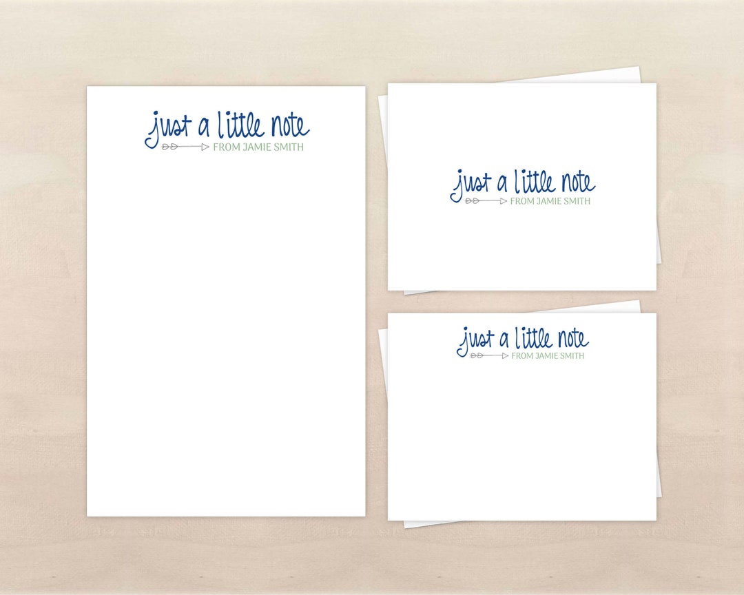 Personalized Stationery Set Just a Little Note From Personalized ...