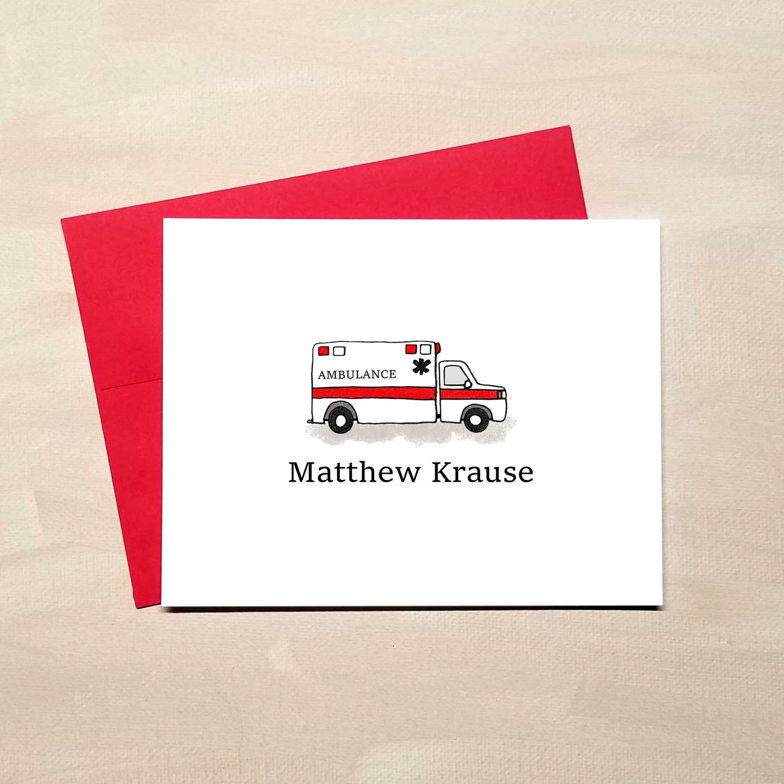 Personalized Ambulance Note Cards for EMT or Paramedic - Etsy
