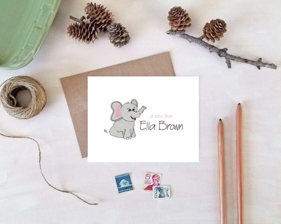 Personalized Note Card Set Elephant Note Cards Elephant - Etsy