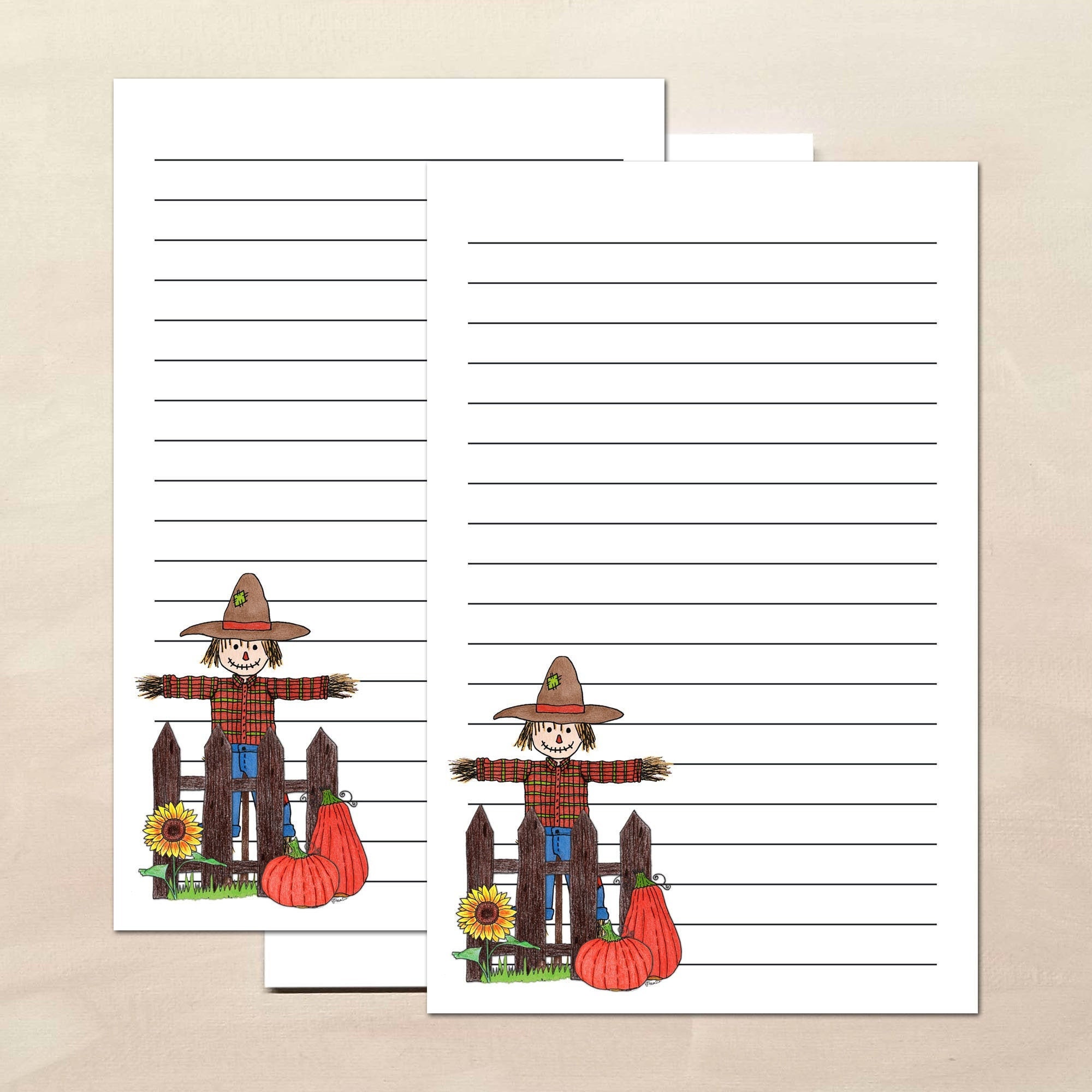 Scarecrow Stationery for Fall - Food Life Design