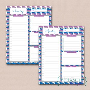 New England Waves, Printable Weekly Planner, Daily Planner, Set of 8 ...