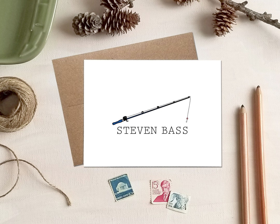 Fishing Pole Note Cards Fishing Gift Personalized Stationery Gifts for ...
