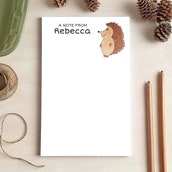 Watercolor Hedgehog Notepad for Kids Personalized Notepads Stationery ...