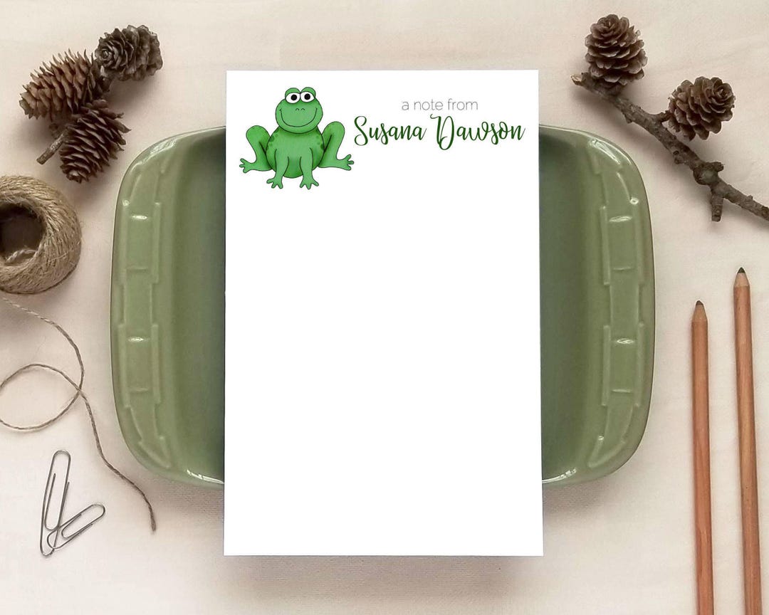 Printable Frog Notepad for Kids - Personalized Notepads - Stationery ...