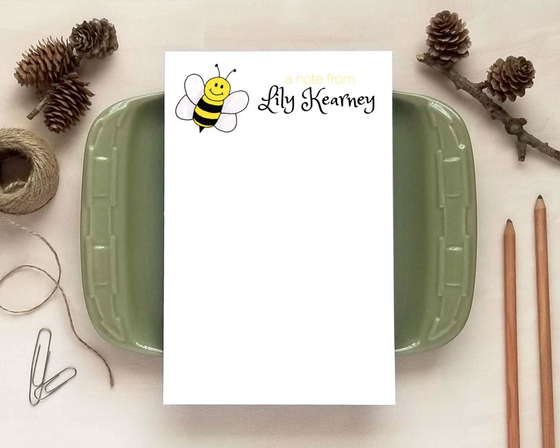 Bee Notepad for Kids Personalized Notepads Stationery - Etsy