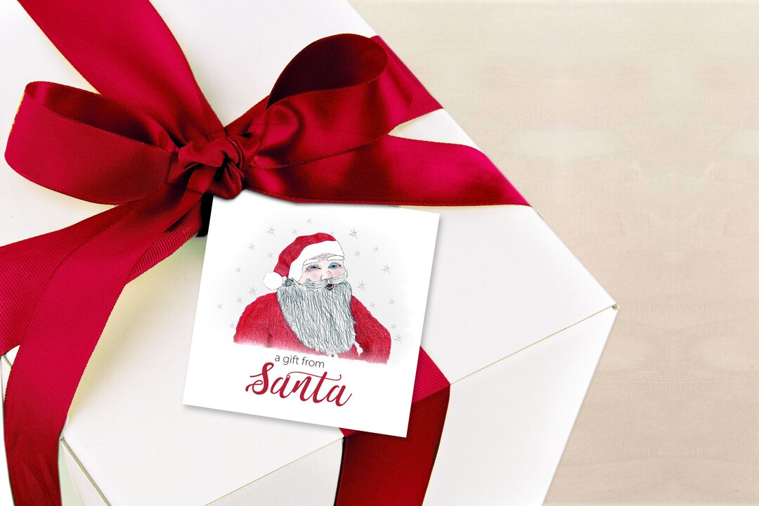 Christmas Gift Tags Santa Claus Enclosure Cards Personalized MINI Cards ...