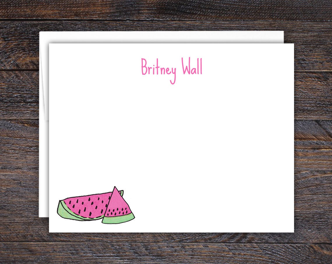 Personalized Note Cards Watermelon Note Cards Watermelon | Etsy