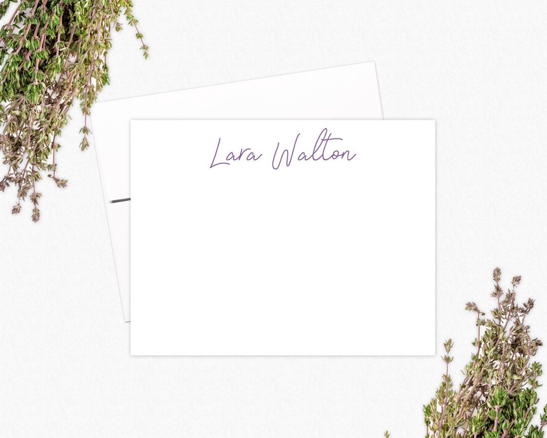 Personalized Script Note Cards Custom Stationery Gift - Etsy