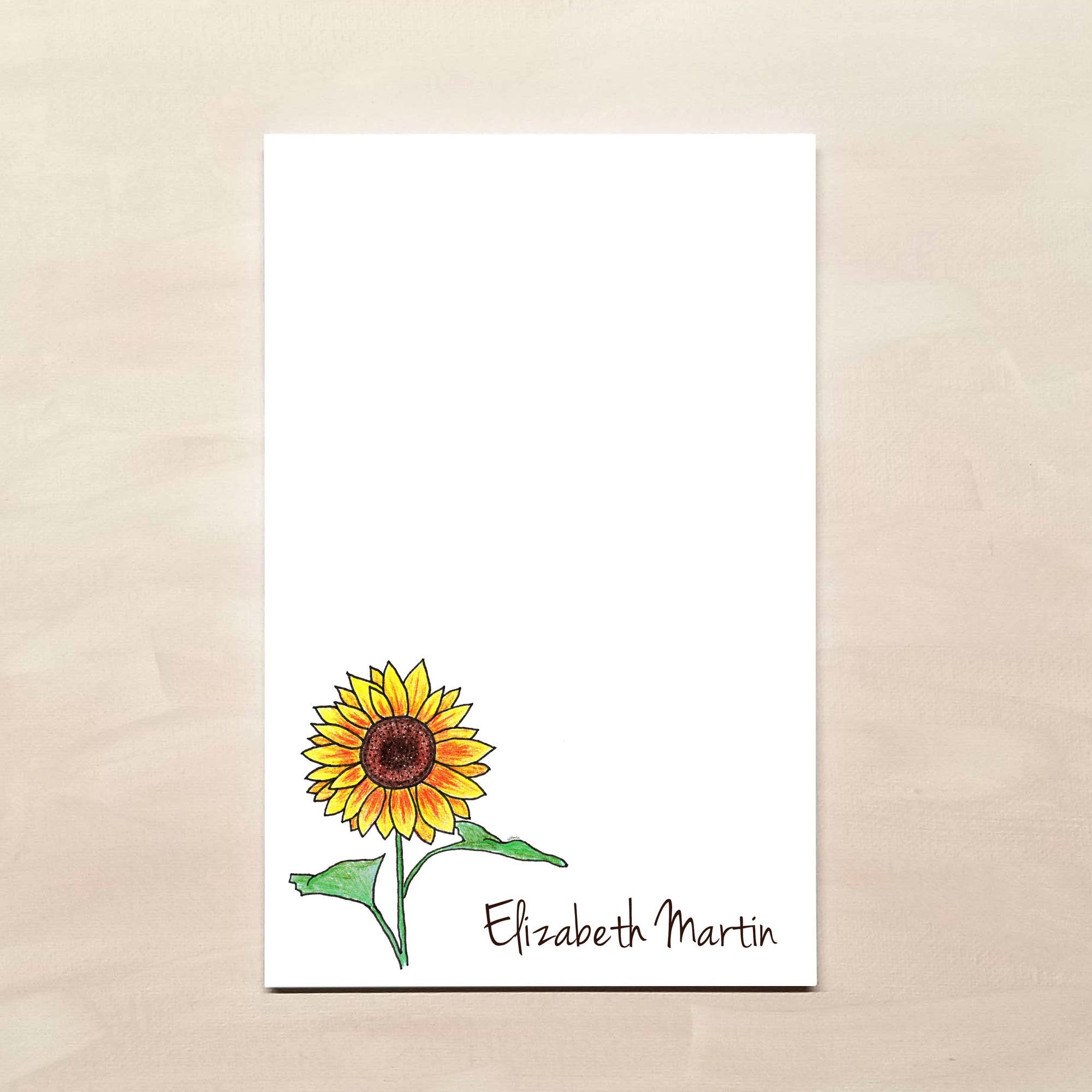 Personalized Notepad Sunflower Notepad for Women - Etsy