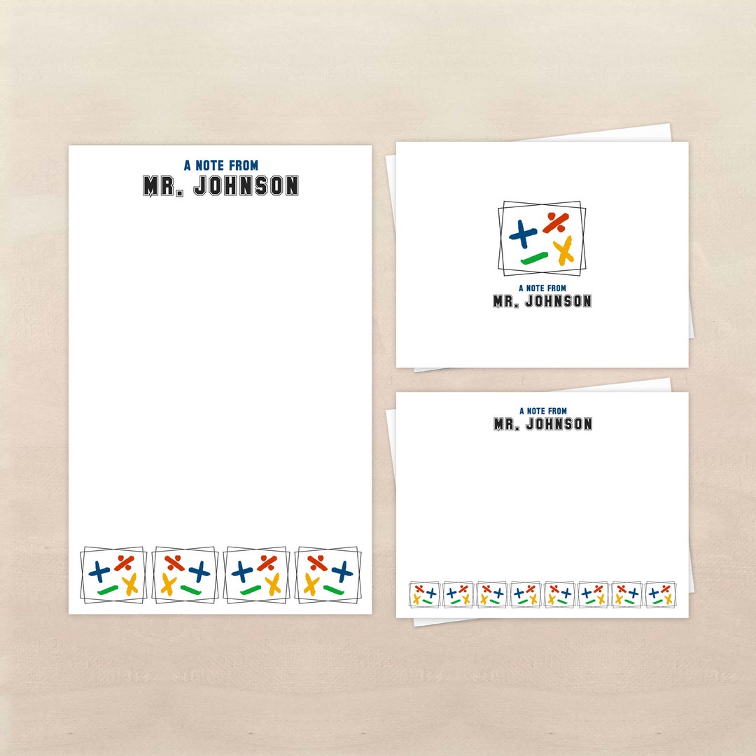 Personalized Teacher Stationery Math Teacher Stationery Set Mathematics ...