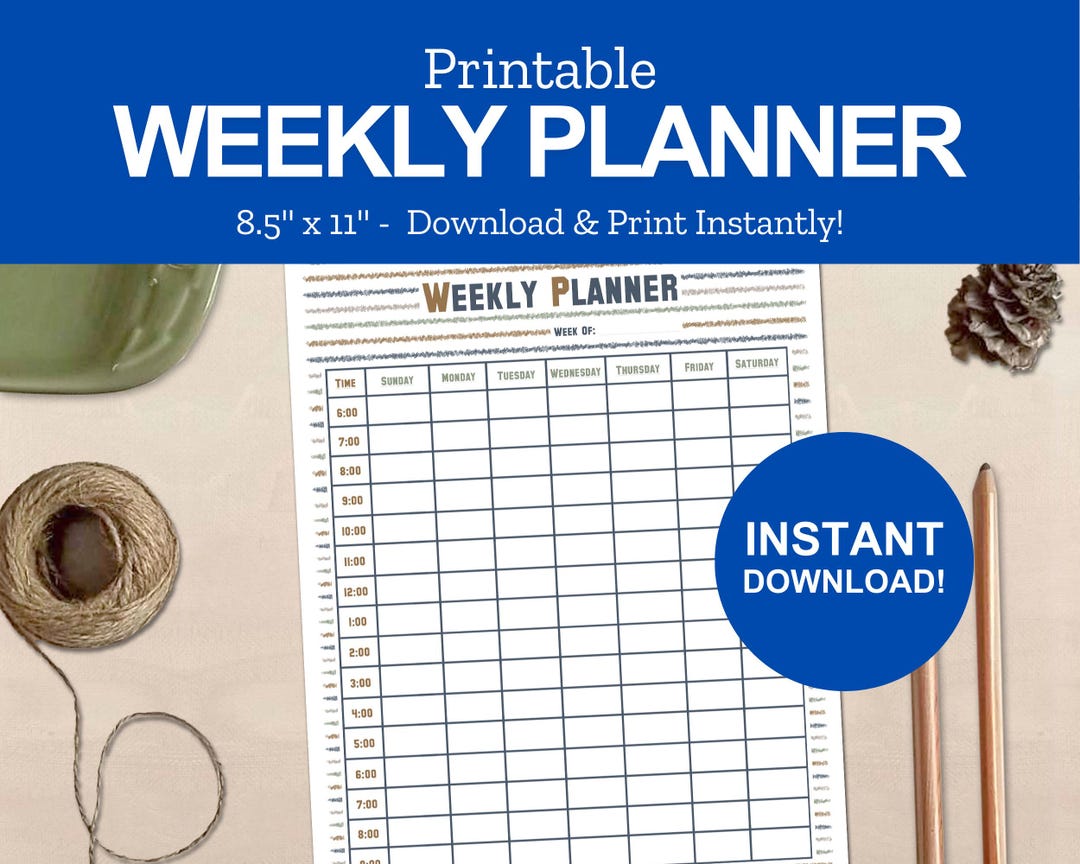 Printable Weekly Schedule - Family Organizer - DIY Weekly Planner ...