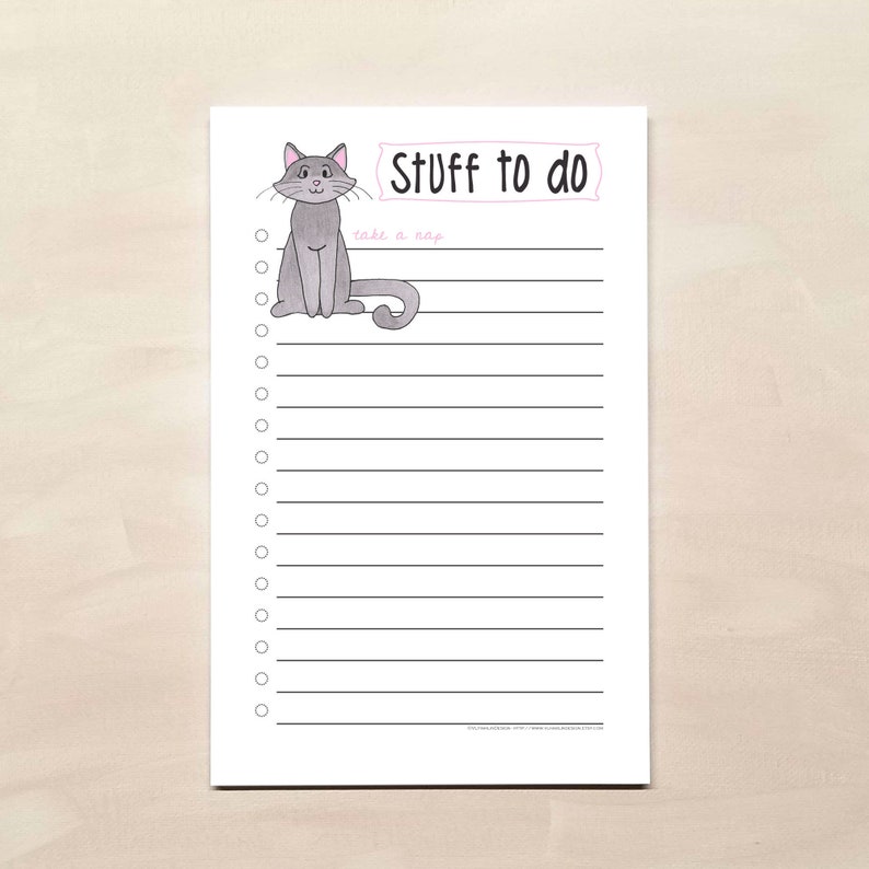 Kitty Cat To Do List Notepad | Etsy