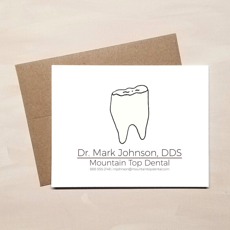 Tooth Note Cards for Dentists Personalized Dental Stationery - Etsy