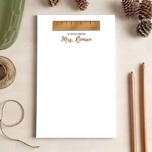 Printable Ruler Notepad - Personalized Teacher Notepad - Stationery ...