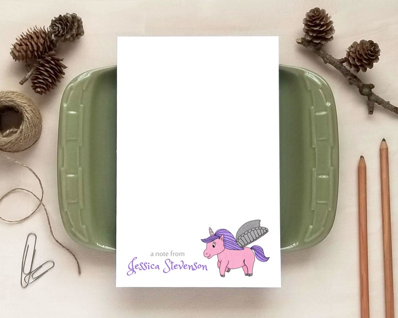 Unicorn Notepad for Girls Personalized Notepads Stationery - Etsy