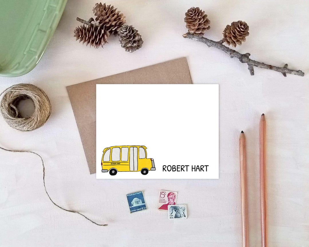 Personalized Note Cards - School Bus Driver Stationery Gifts - Etsy