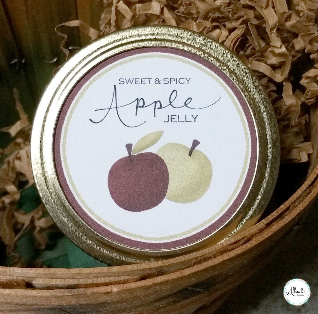 Sweet & Spicy Apple Jelly Labels, Printable Labels, Food Labels, Mason ...