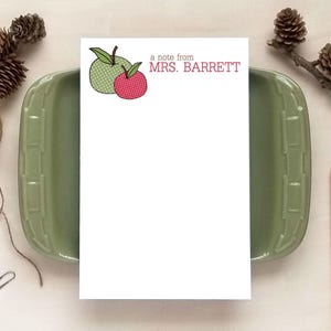 Teacher Notepad Polka Dot Apples Notepad Personalized Notepads ...