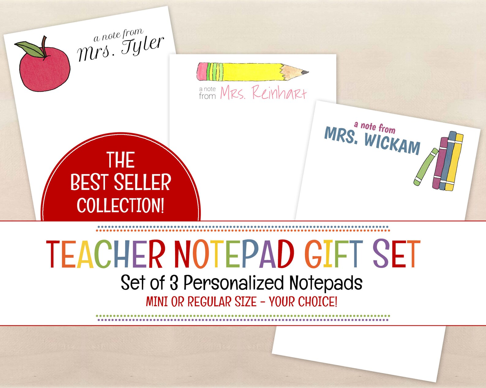 Teacher Notepad Gift Set Personalized Stationery Gifts for - Etsy
