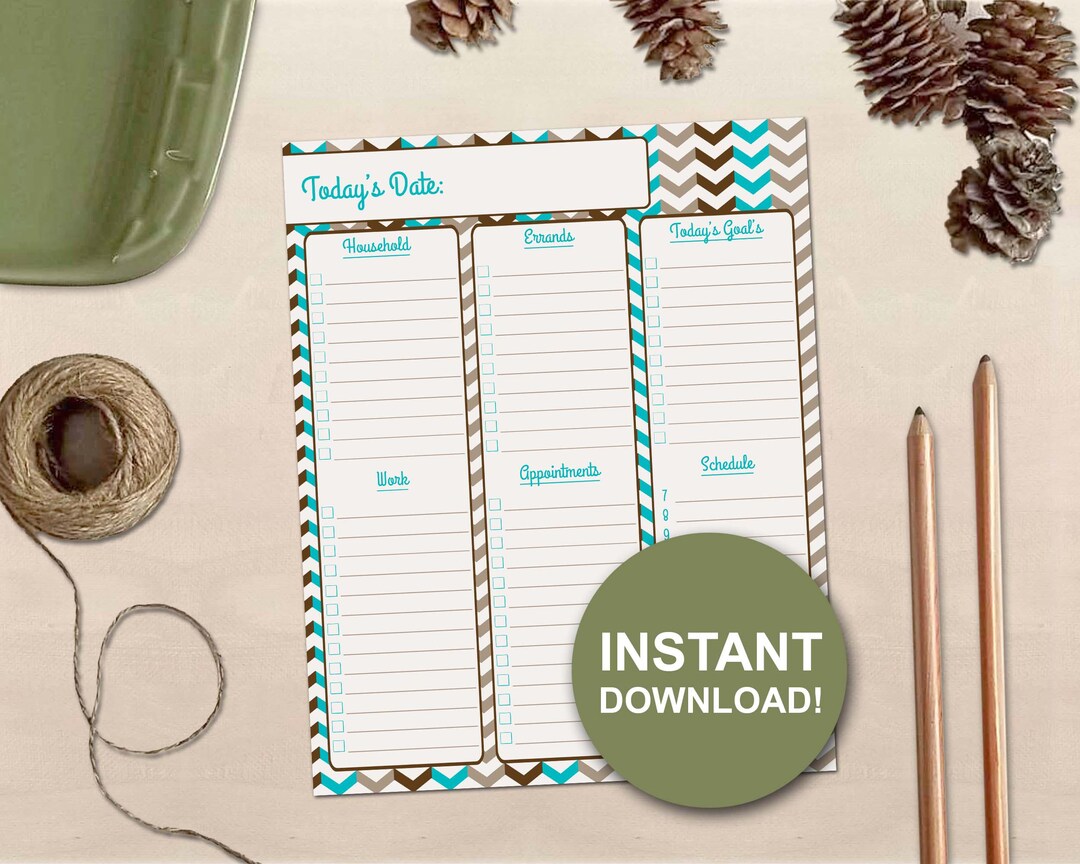 Printable Daily Planner - Family Activities & Meal Plan (digital ...