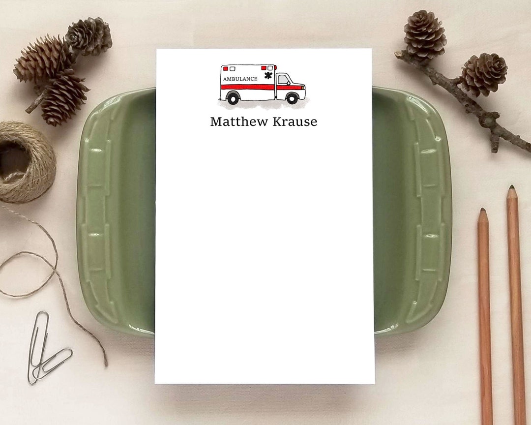 Personalized Ambulance Notepad Gift for EMT or Paramedic Medical ...