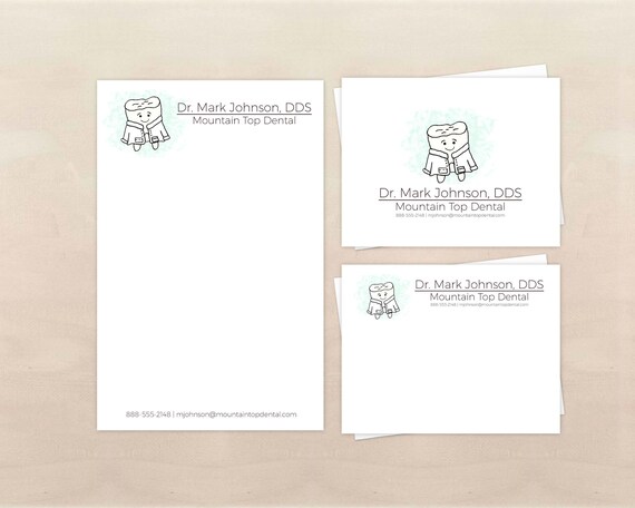 Personalized Dentist Stationery Gift Set Tooth Stationery - Etsy