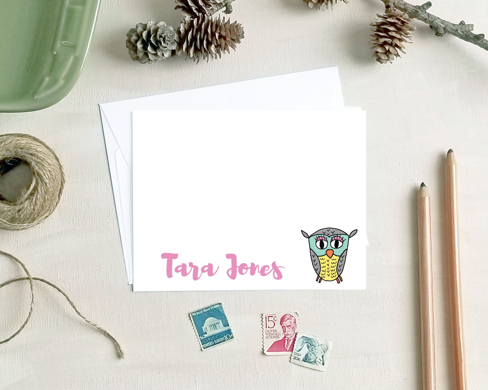 Personalized Owl Note Cards Owl Stationery Owl Gifts - Etsy