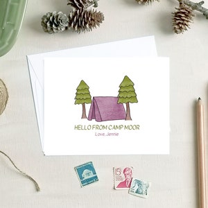 Camping Gift Personalized Camp Cards Stationery for Kids - Etsy