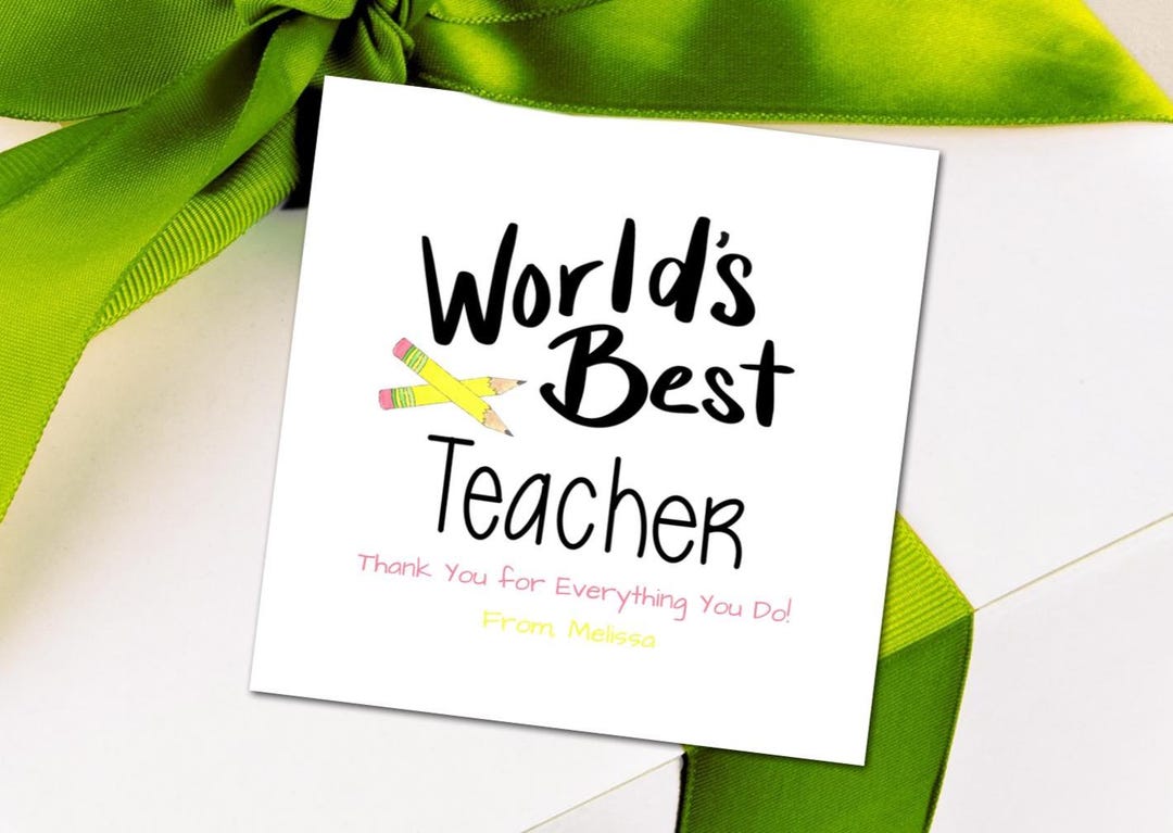 Teacher Appreciation Gift Tags - World's Best Teacher - Etsy