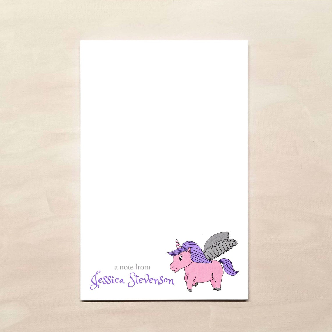 Unicorn Notepad for Girls Personalized Notepads Stationery - Etsy