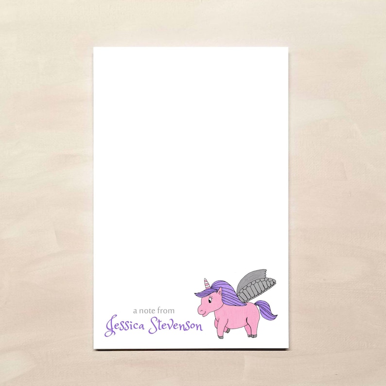 Unicorn Notepad for Girls Personalized Notepads Stationery - Etsy