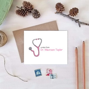 Doctor Stationery Gift Set Stethoscope Note Cards and Notepad ...