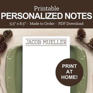 Printable Personalized Notepad - Notepad for Men - Stationery Gifts for ...