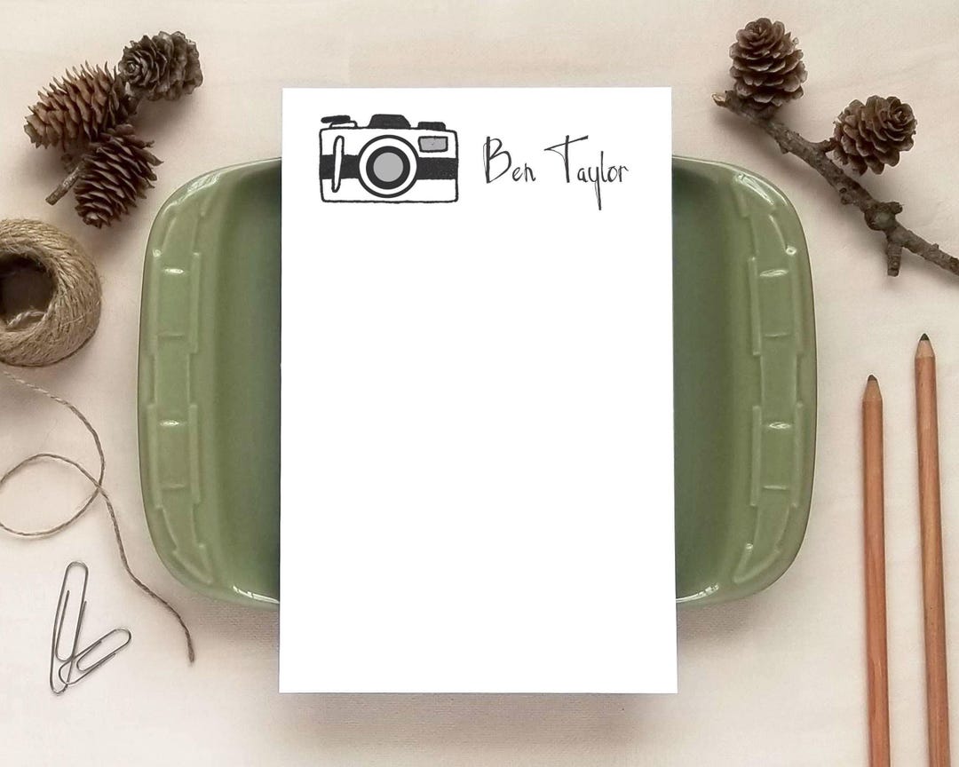 Printable Personalized Camera Notepad - Retro Camera Stationery - Gifts ...