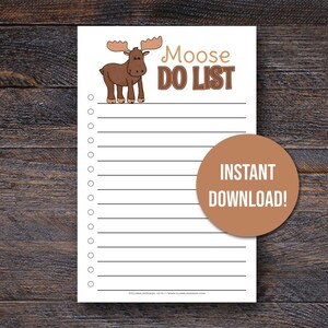 Moose Do List Printable - Instant Download - Etsy