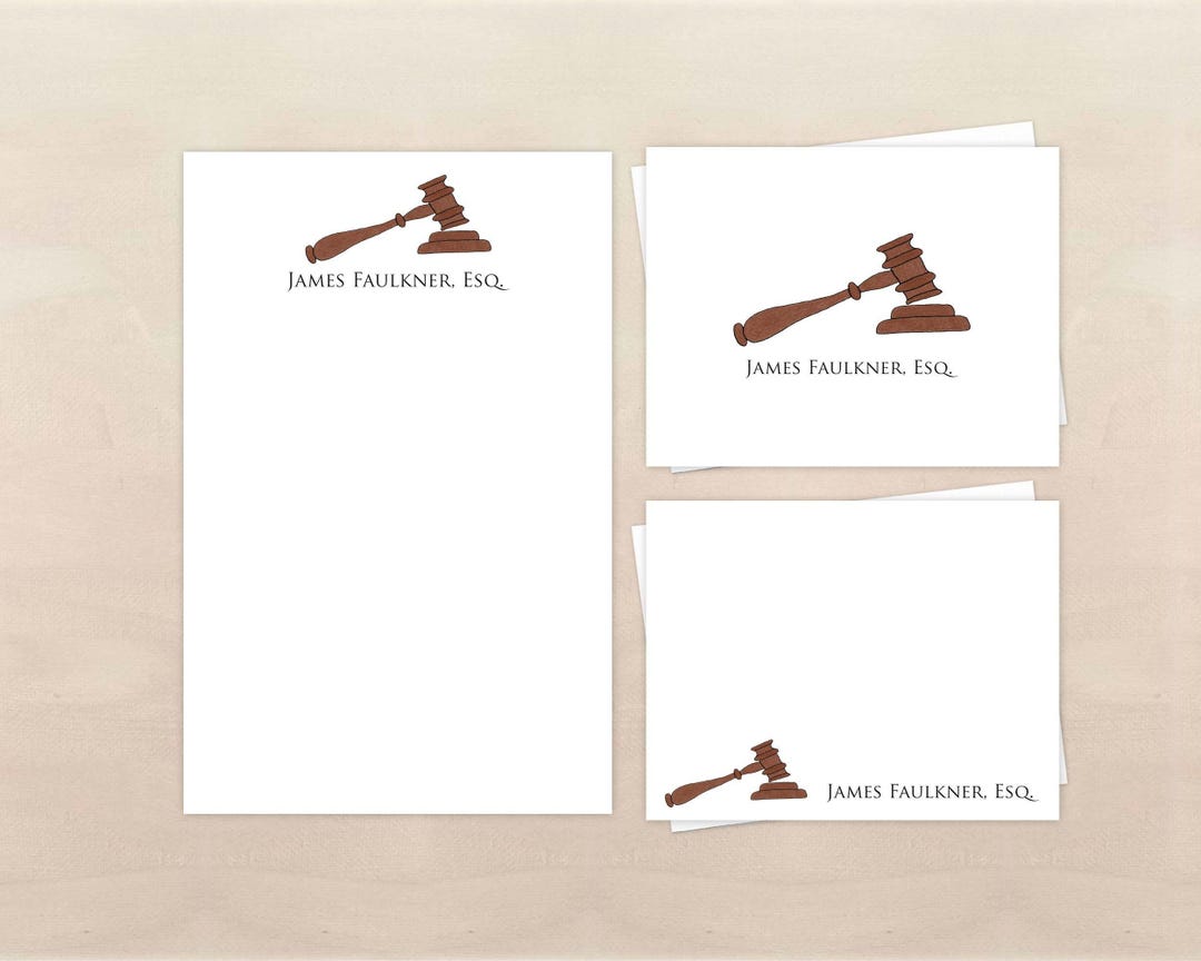 Judge Gift - Personalized Stationery Set - Gifts for Judges - Gavel ...