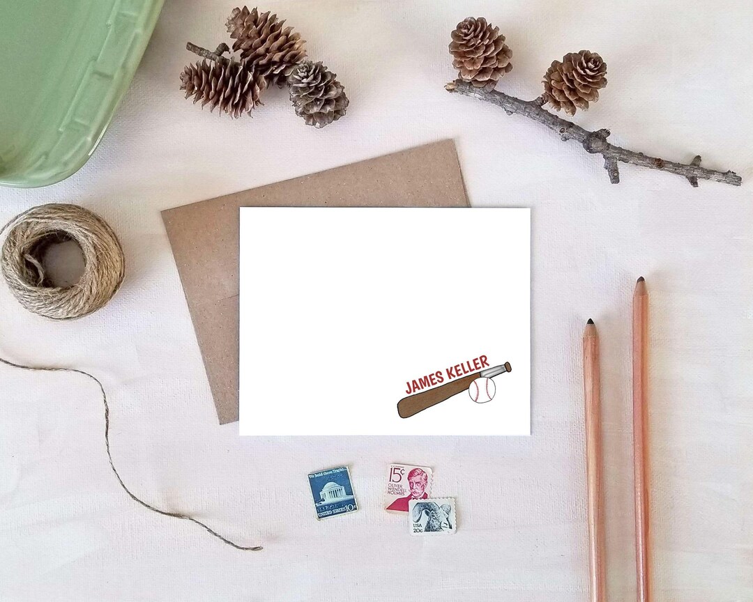 Printable Baseball Note Cards - Personalized Stationery - Baseball ...