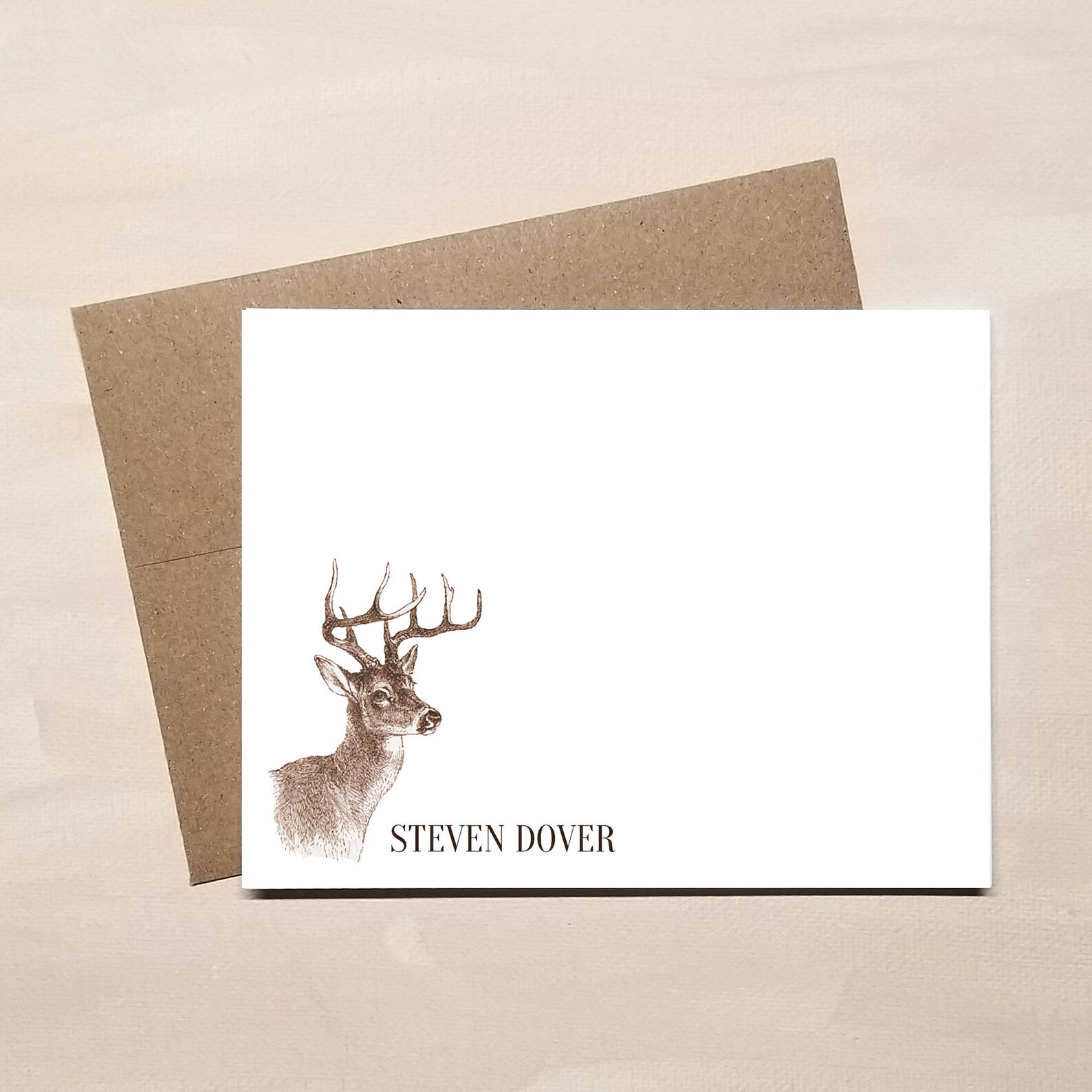 Personalized Deer Note Cards Buck Note Card Set Hunter | Etsy