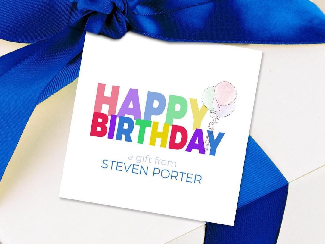 Happy Birthday Gift Tags Printable Balloon Enclosure Cards Personalized ...