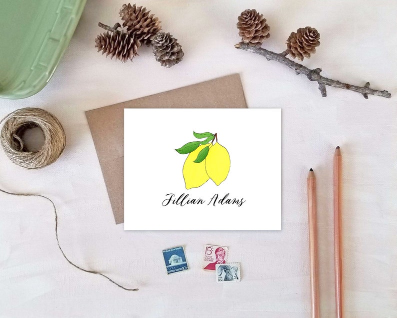 Personalized Note Cards Lemon Note Cards Lemon Gifts - Etsy