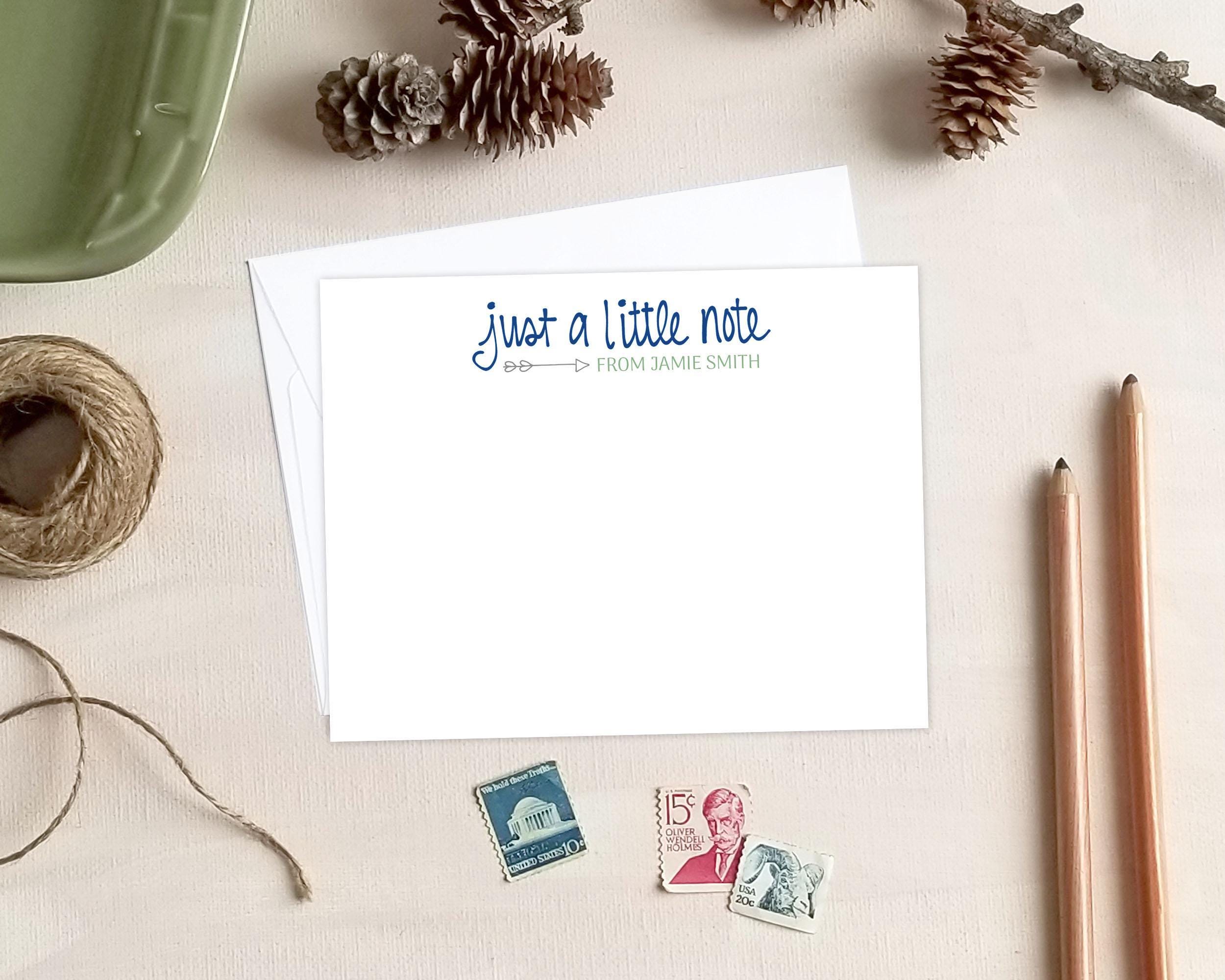 Just a Little Note Cards - Personalized Stationery Note Card Set - Etsy