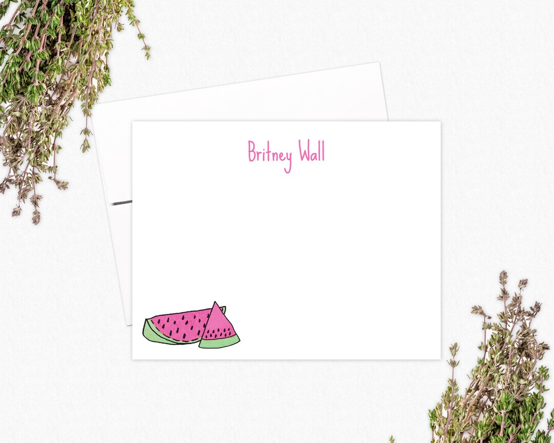 Personalized Note Cards Watermelon Note Cards Watermelon Gifts - Etsy