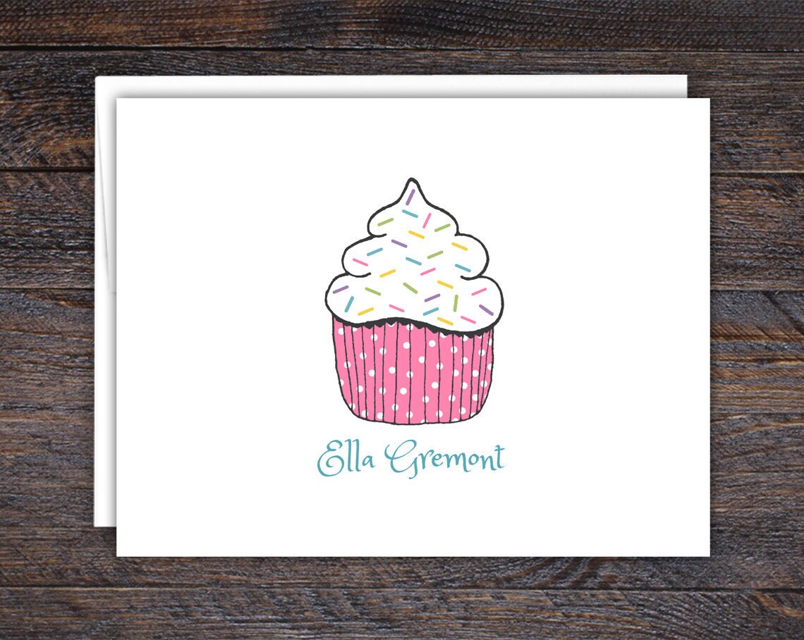 Personalized Note Cards Cupcake Note Cards Cupcake Gifts - Etsy
