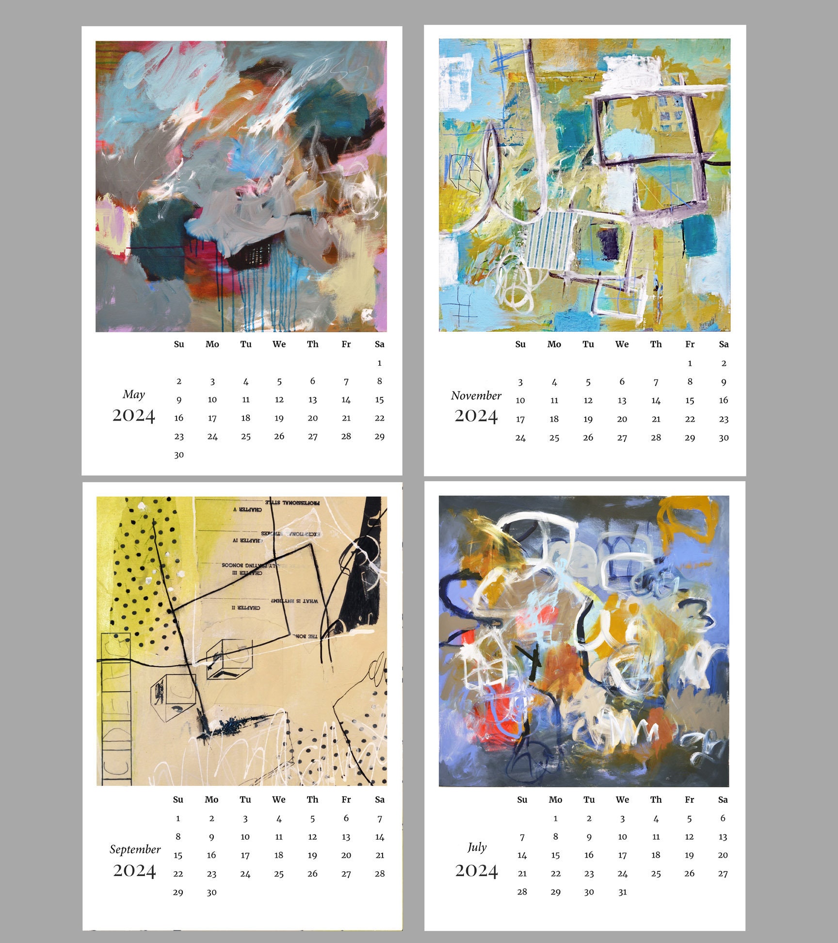 Abstract Art Calendar 2024 - Etsy