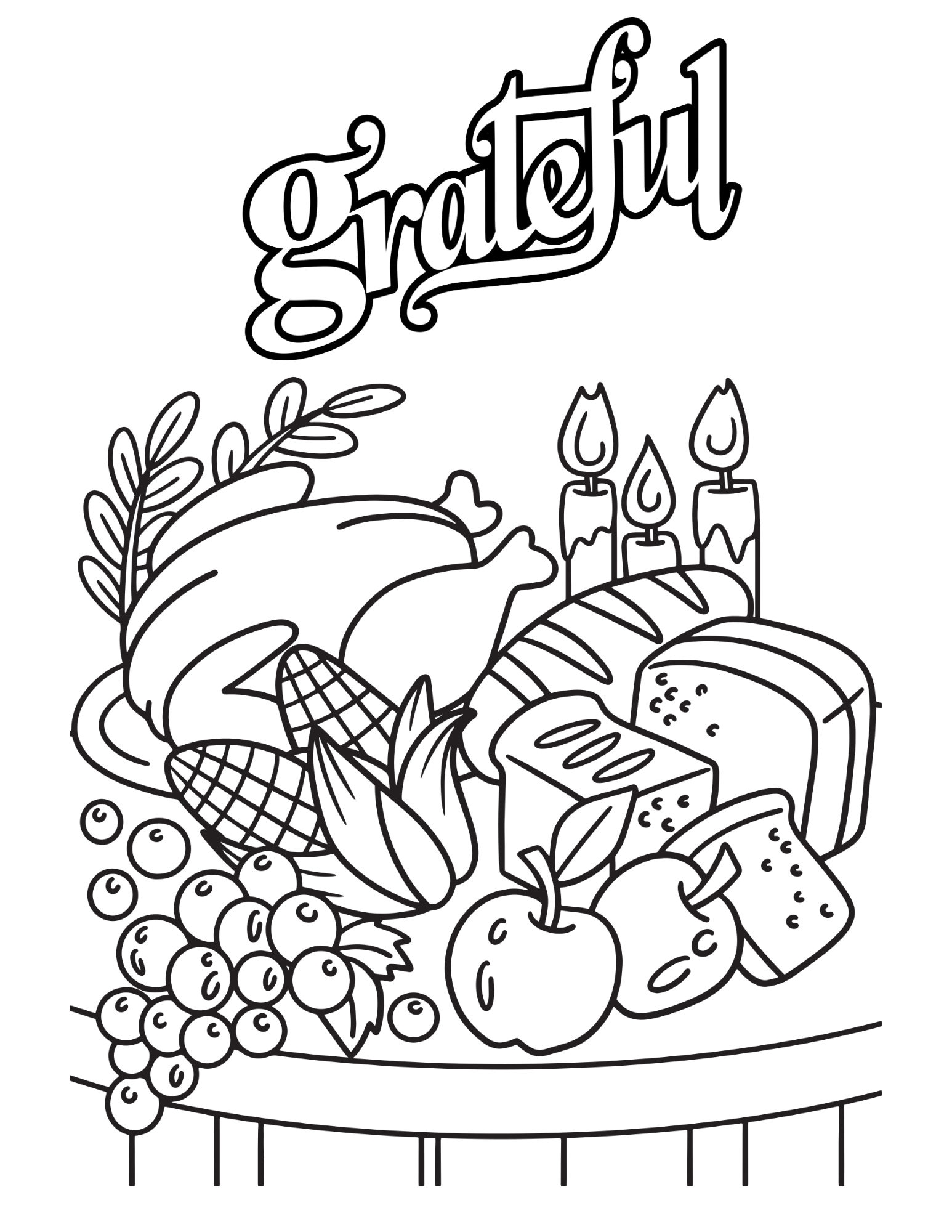 Thanksgiving Coloring Sheets - Etsy