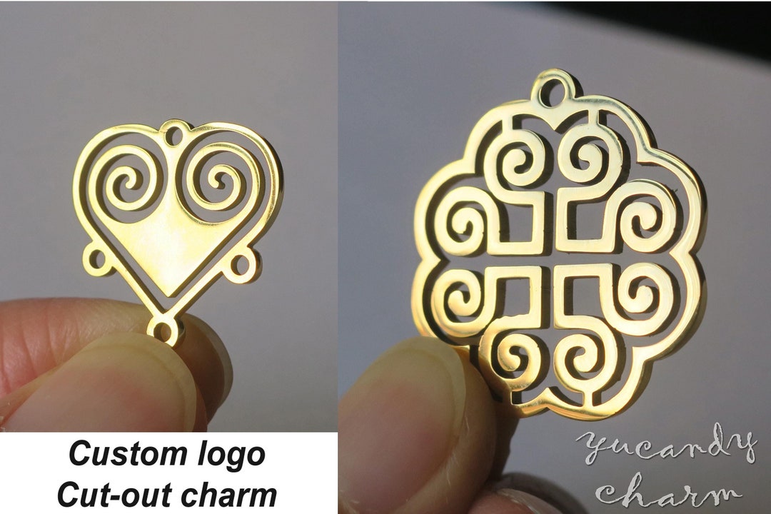 50pcs Custom Logo Cutout Die Cut Hollow Cut Out Stainless Steel Jewelry ...