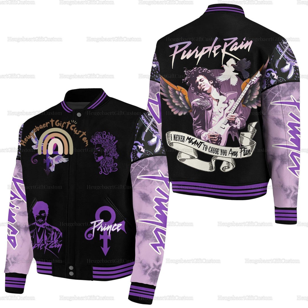 Prince Purple Jacket, Prince Purple Rain Baseball Jacket, Purple Rain ...